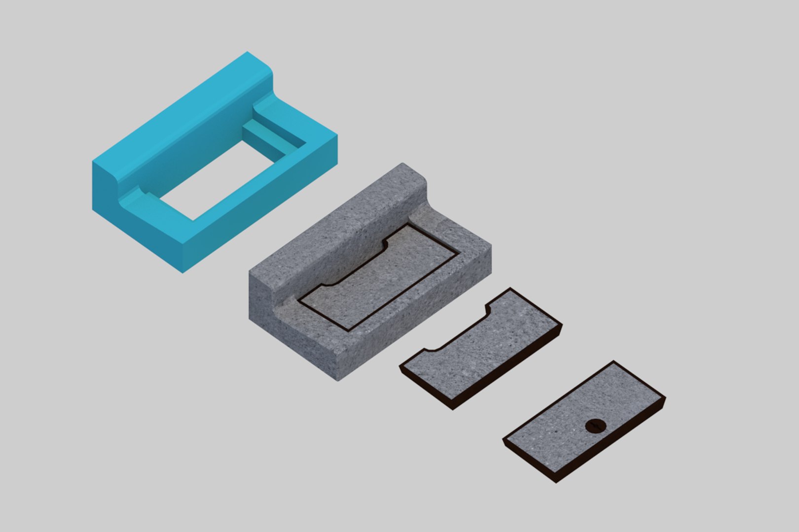 L-shaped Side Ditch 250A 3D Model - TurboSquid 2098518