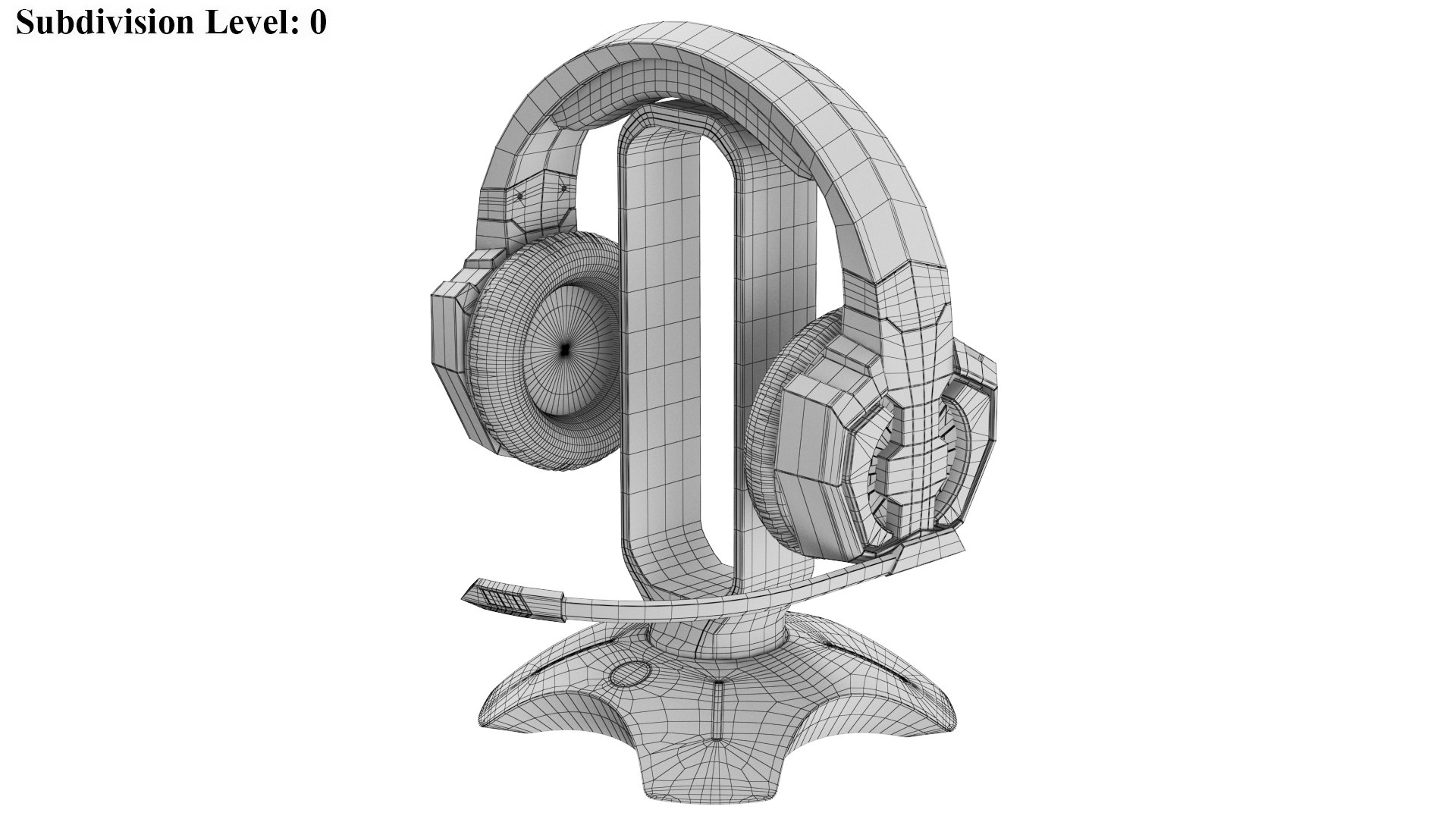 Detailed Gaming Headset With Holder Model - TurboSquid 2301619