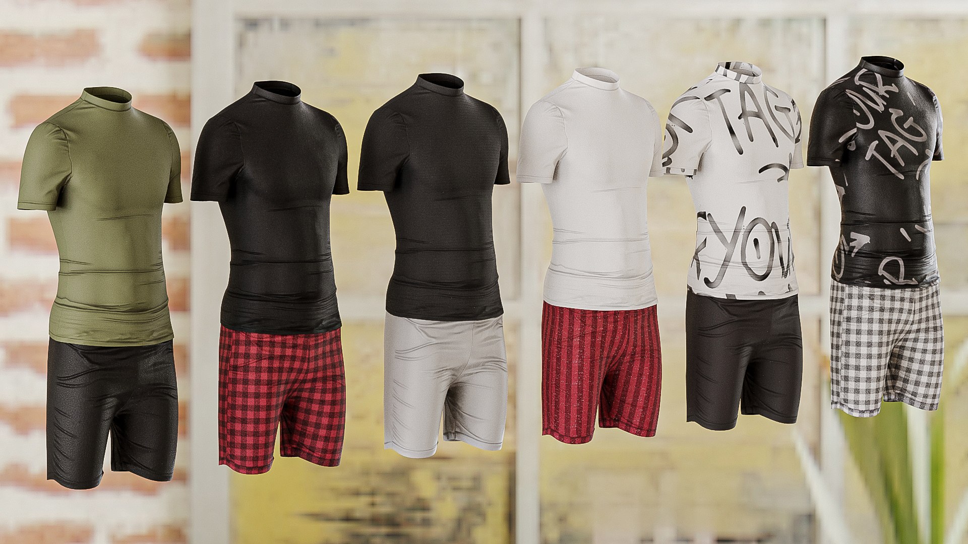 3D Model Set Shorts And T-shirt - TurboSquid 2390914