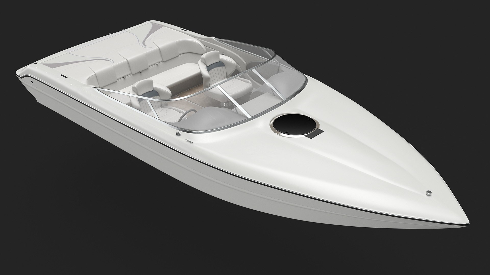White Deck Boat model - TurboSquid 2114725