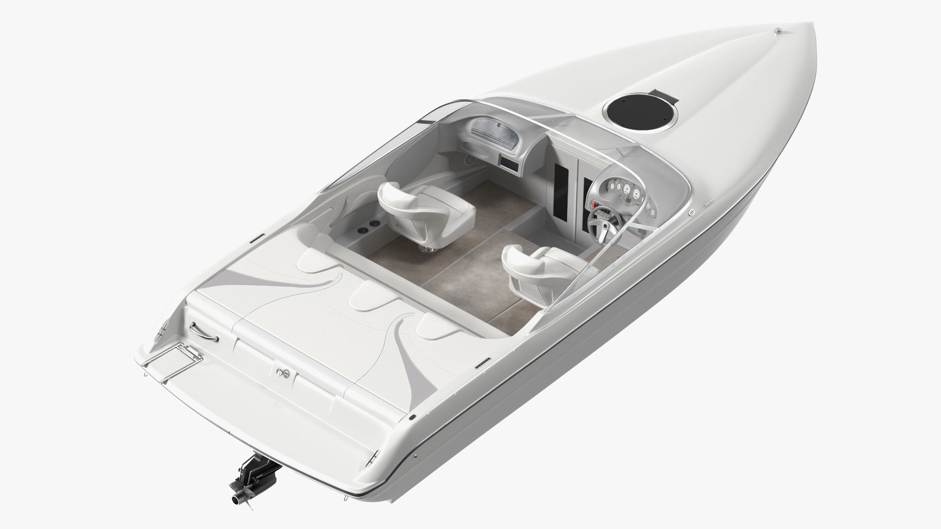 White Deck Boat model - TurboSquid 2114725