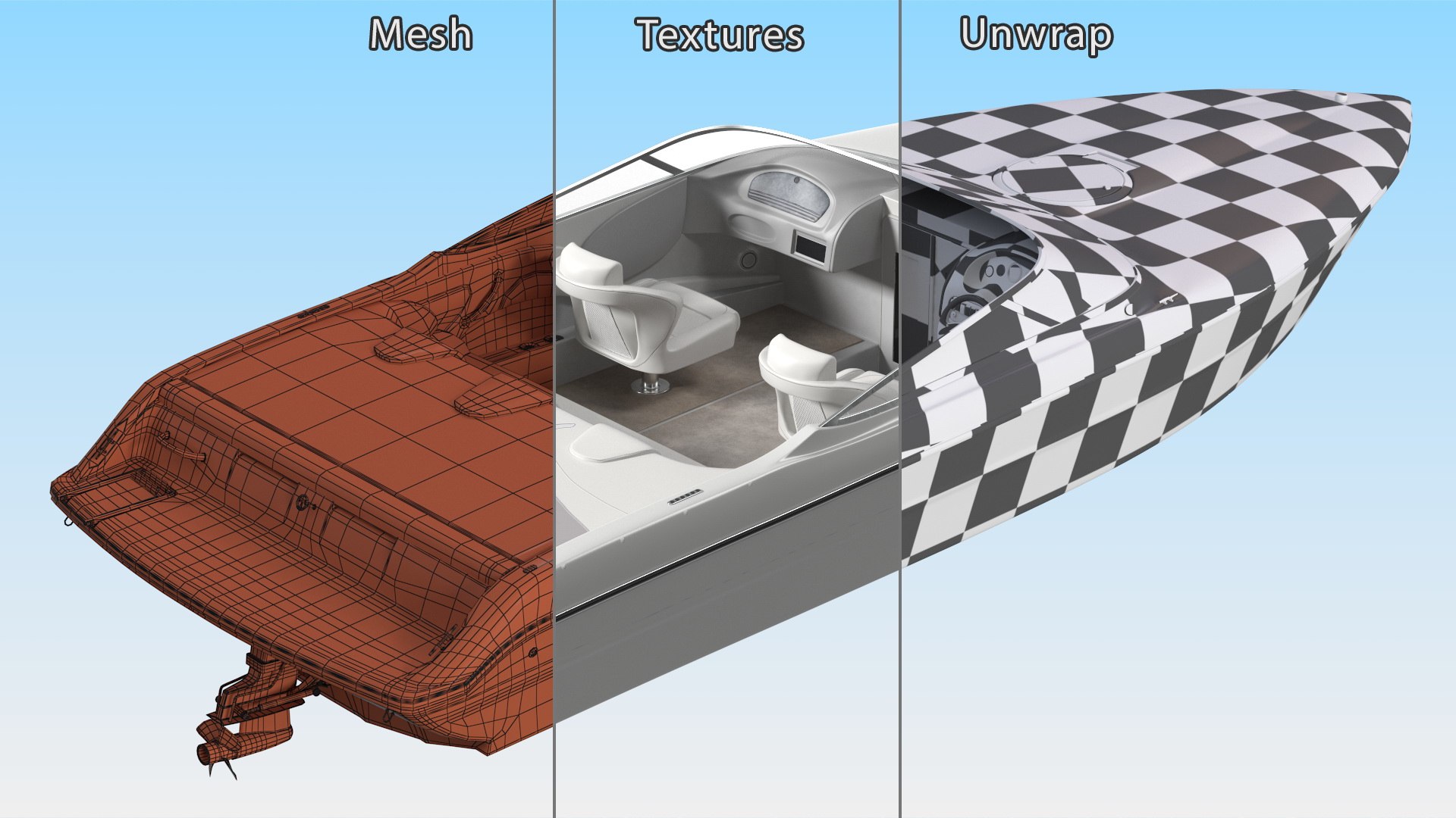 White Deck Boat model - TurboSquid 2114725