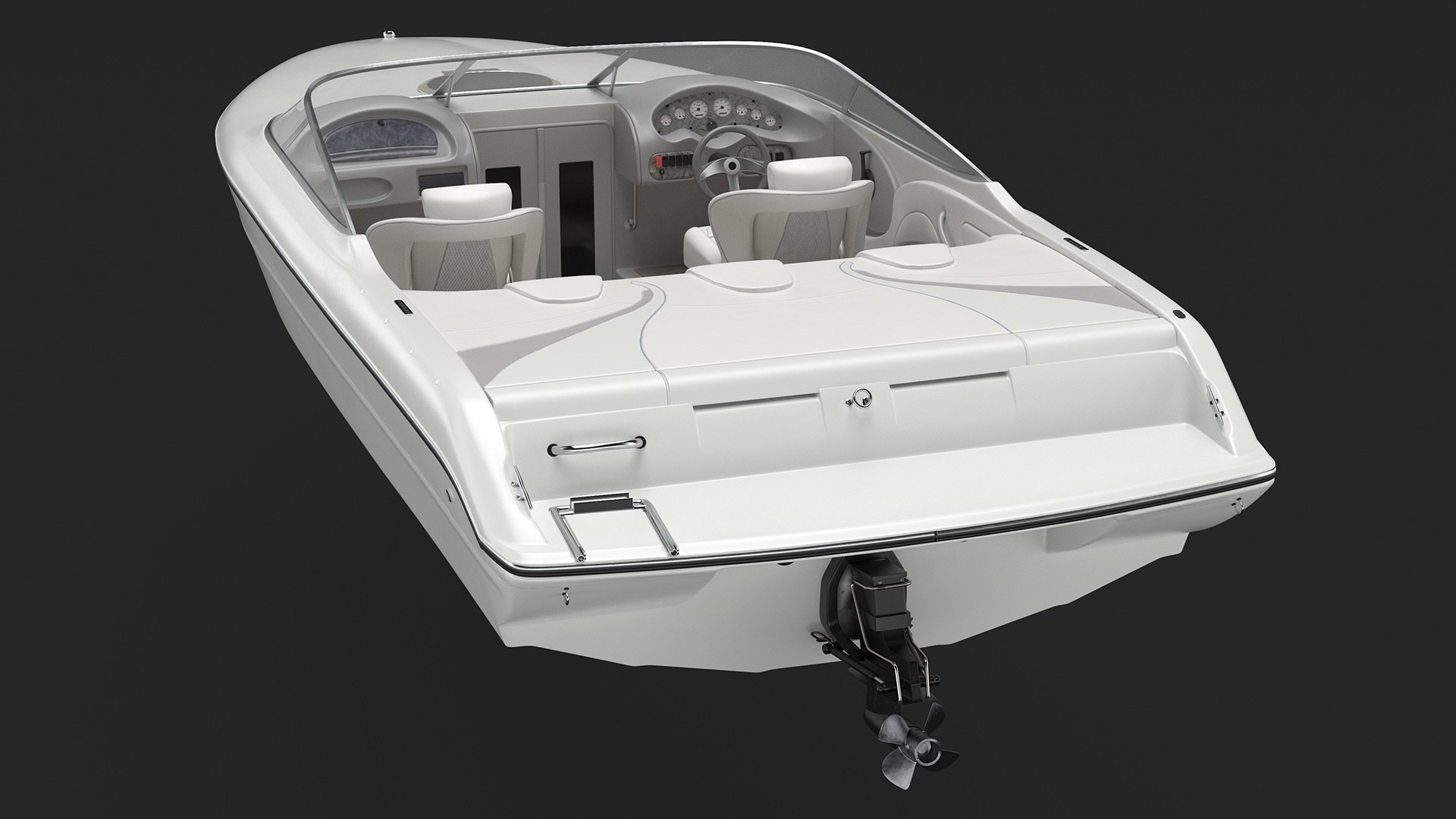 White Deck Boat model - TurboSquid 2114725