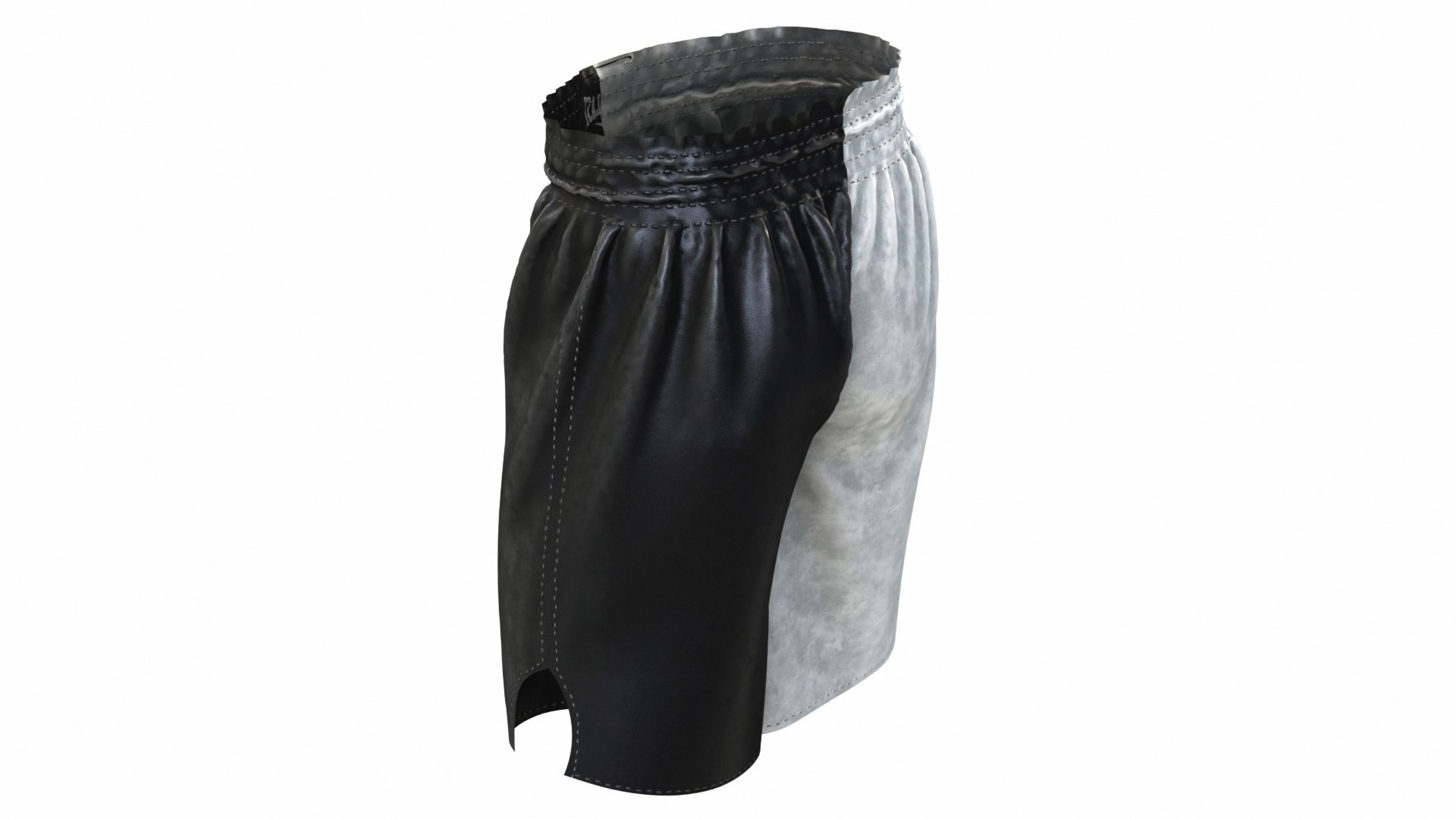 Boxing Short Black And White 3D Model - TurboSquid 1947914