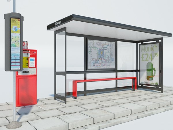 3d london bus stop model