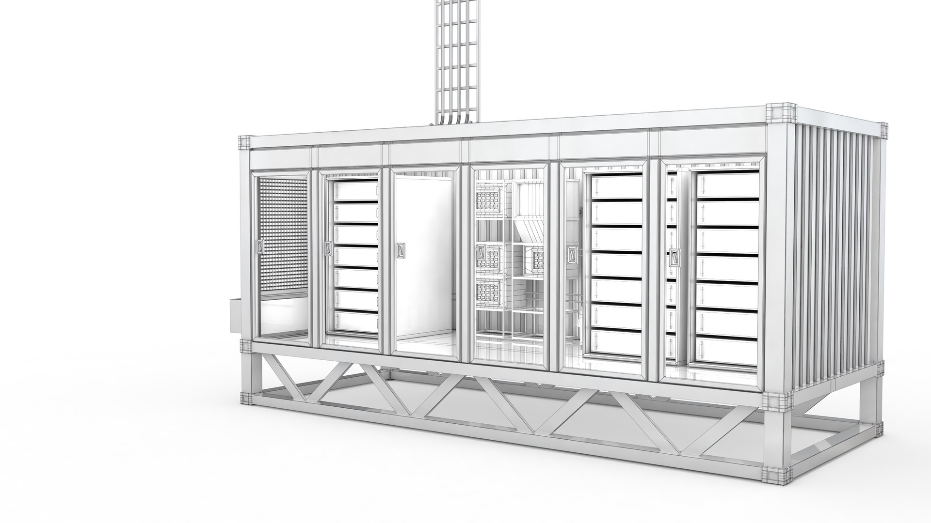 Portable Container Power House system model - TurboSquid 2030406