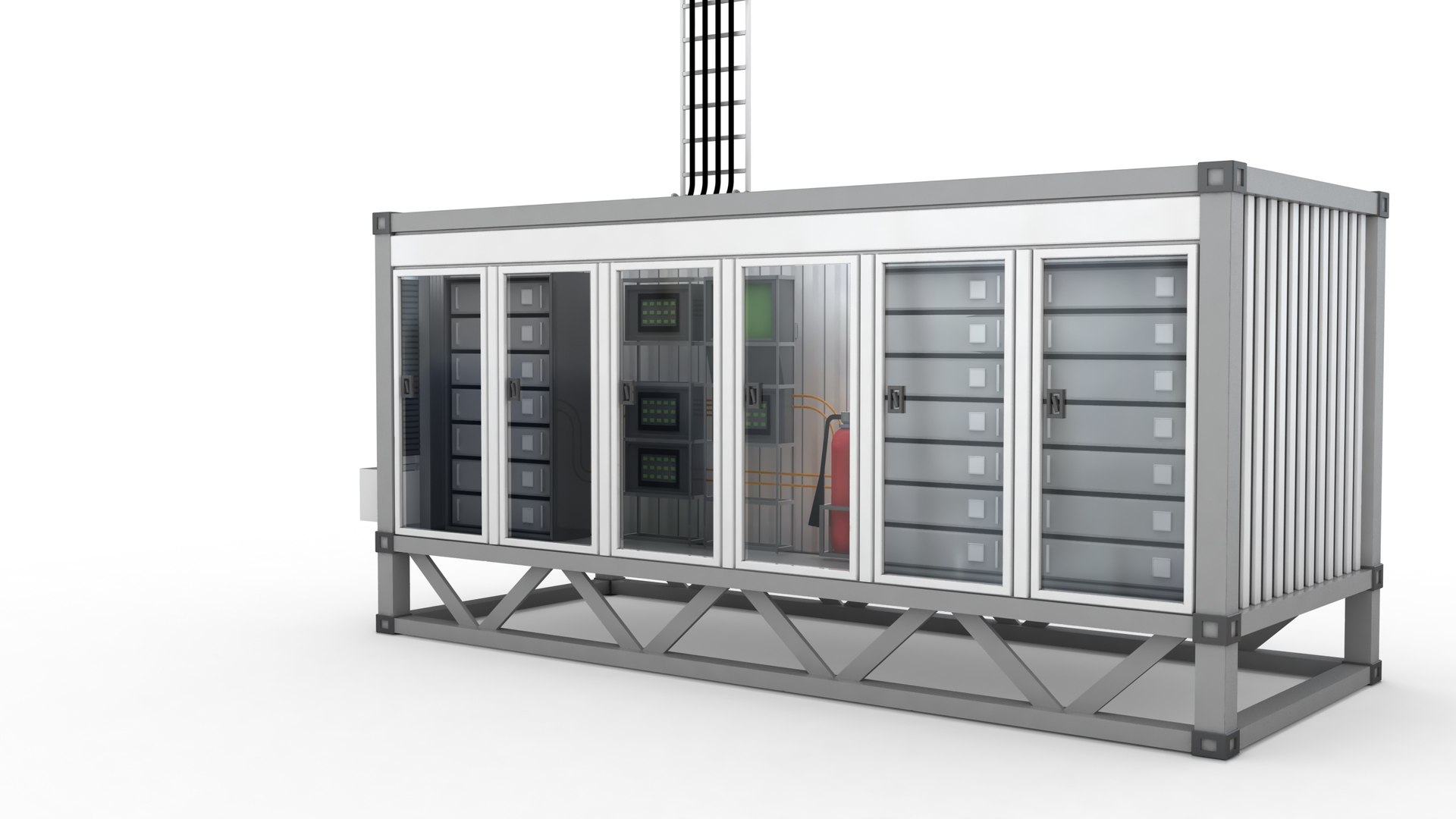 Portable Container Power House System Model - TurboSquid 2030406