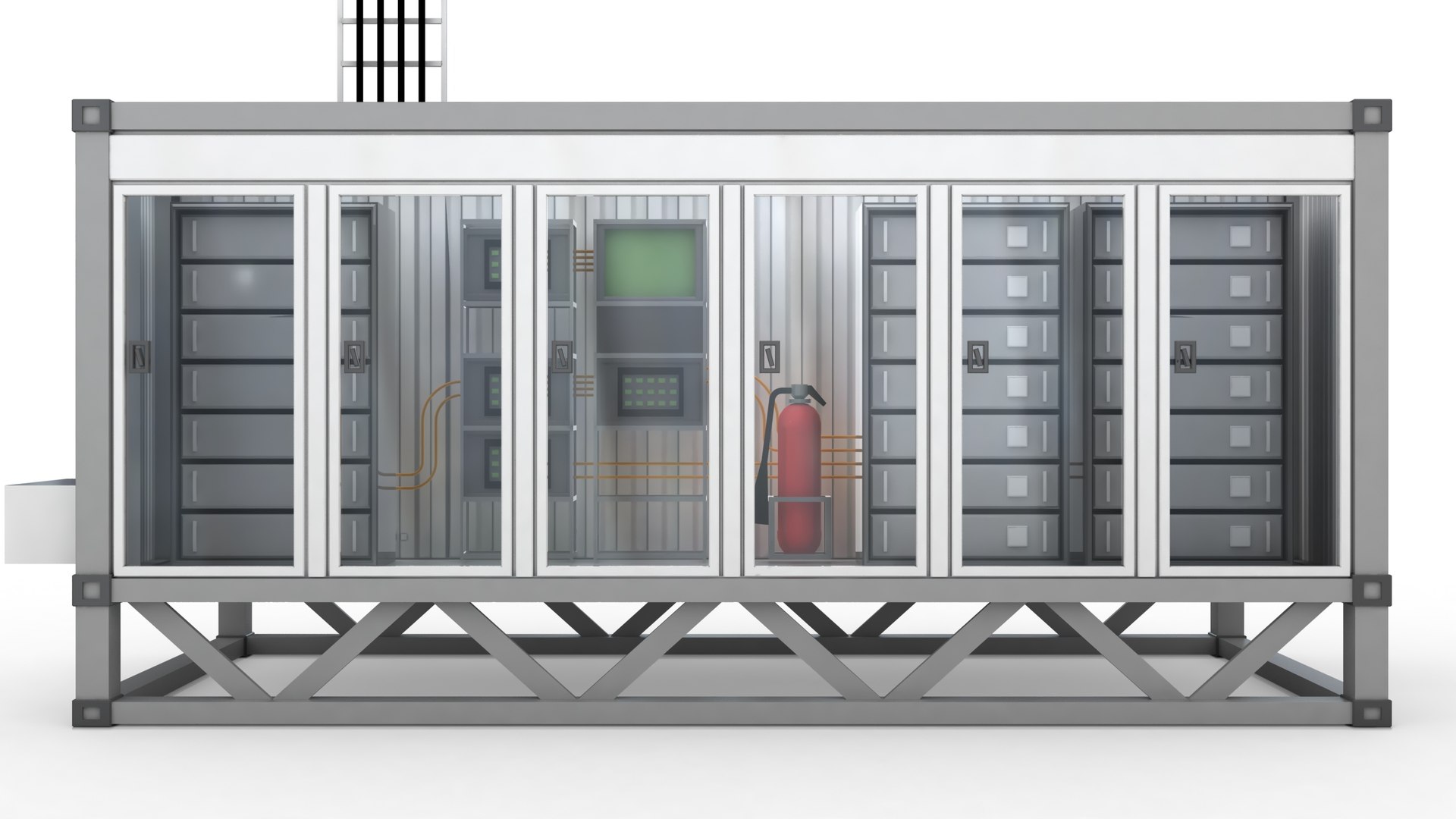 Portable Container Power House system model - TurboSquid 2030406