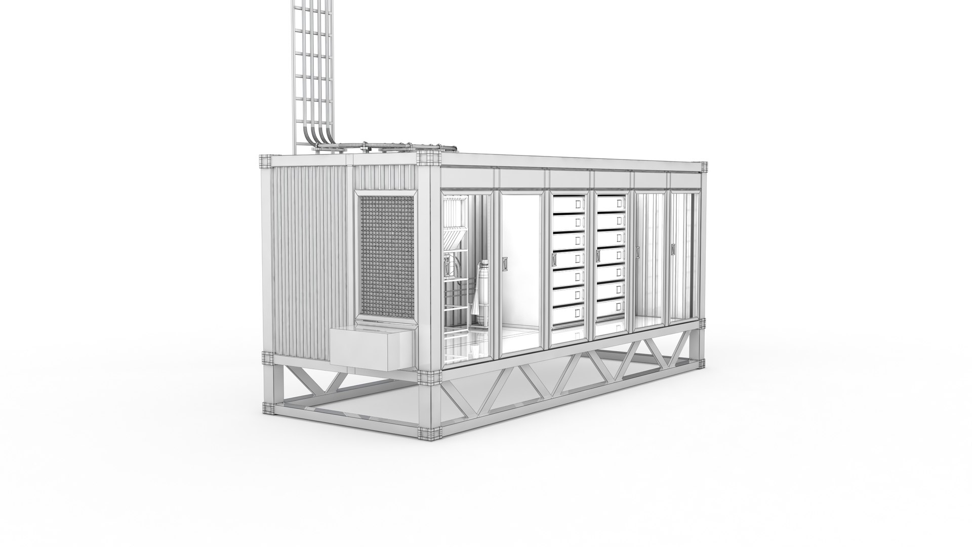 Portable Container Power House system model - TurboSquid 2030406
