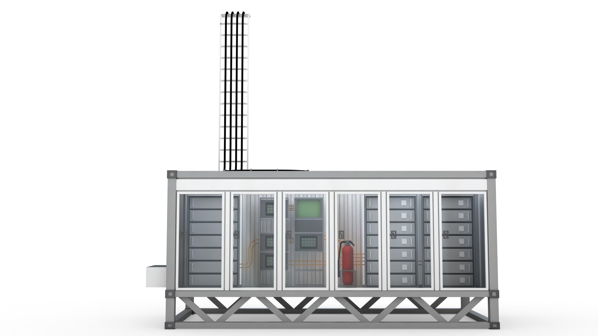 Portable Container Power House System Model - TurboSquid 2030406