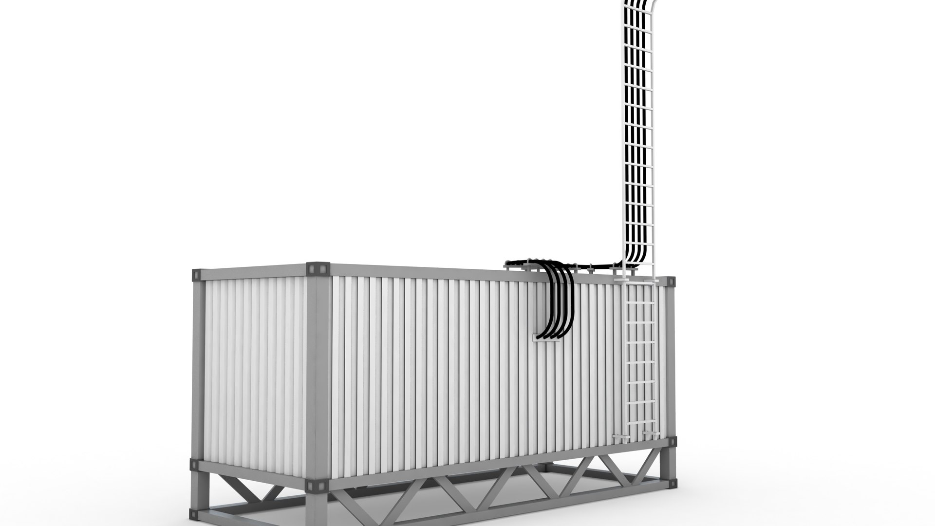 Portable Container Power House System Model - TurboSquid 2030406