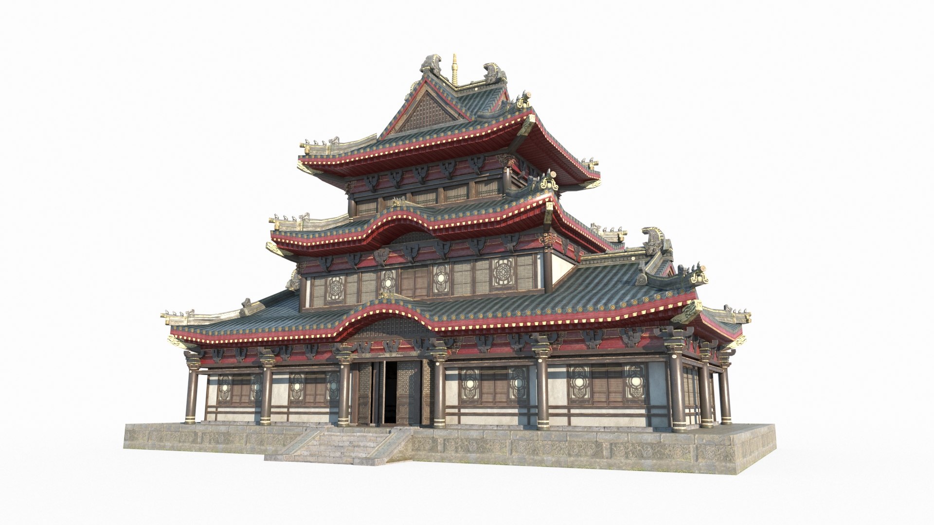 Small palaces of ancient Asian architecture 3D - TurboSquid 2054743