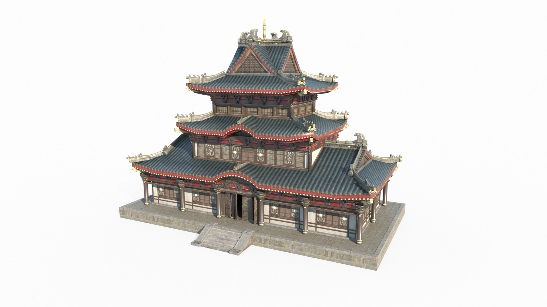 Small palaces of ancient Asian architecture 3D - TurboSquid 2054743