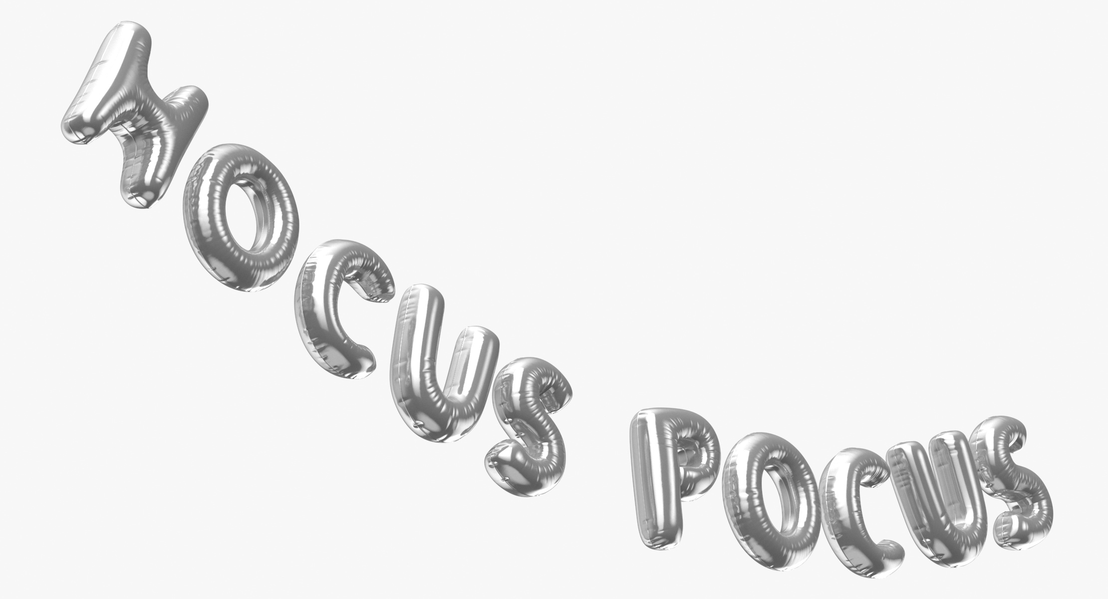 3D Foil Baloon Words HOCUS POCUS Silver - TurboSquid 1740121