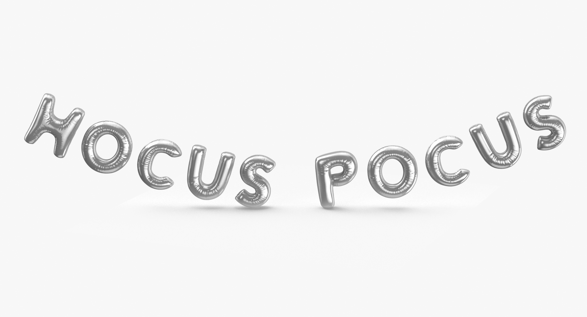 3D Foil Baloon Words HOCUS POCUS Silver - TurboSquid 1740121