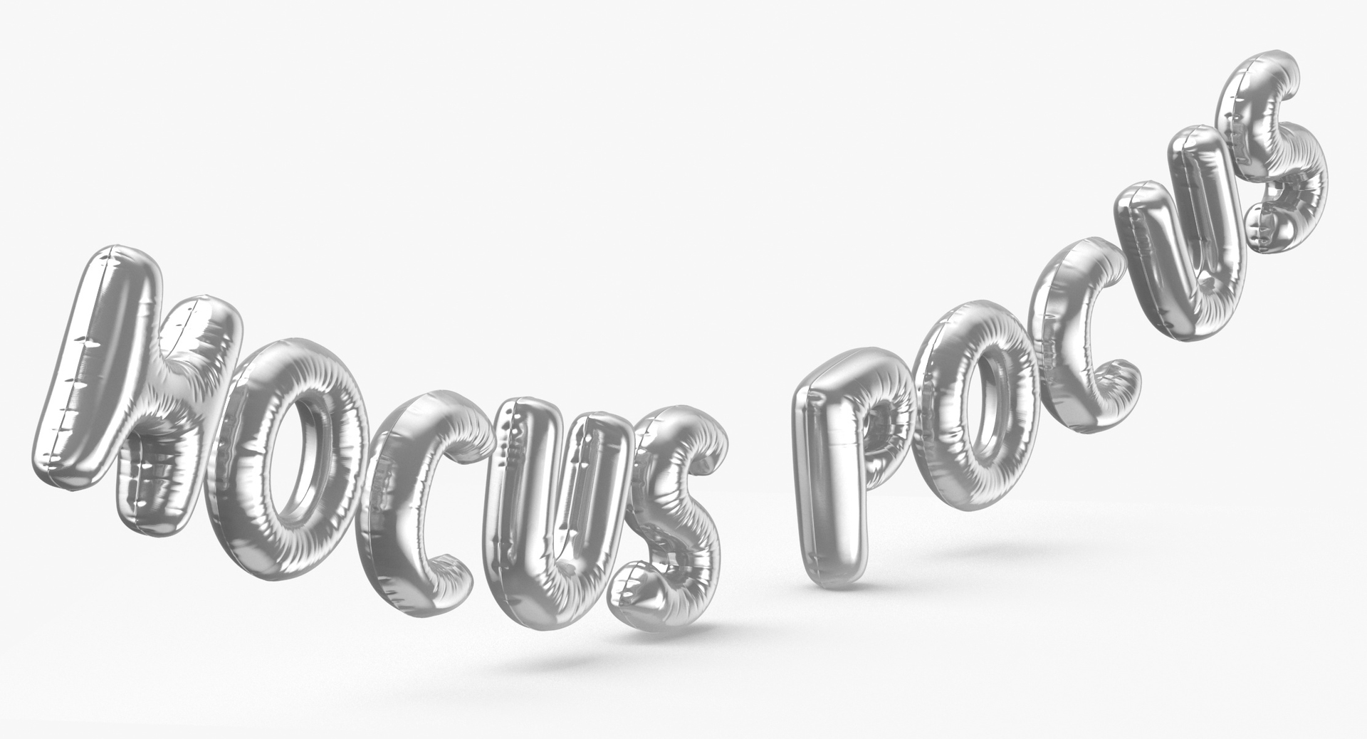 3D Foil Baloon Words HOCUS POCUS Silver - TurboSquid 1740121