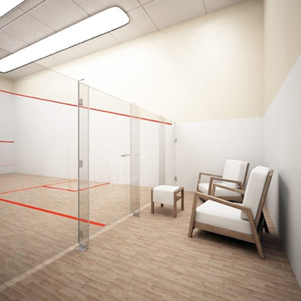 international squash court 3d model