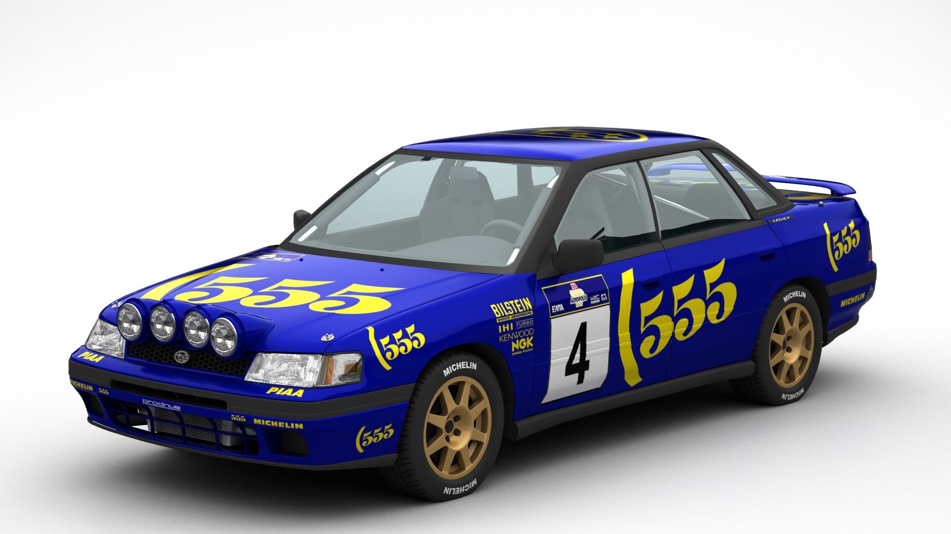 3D Model Subaru Legacy RS Rally 1990 - TurboSquid 2011539