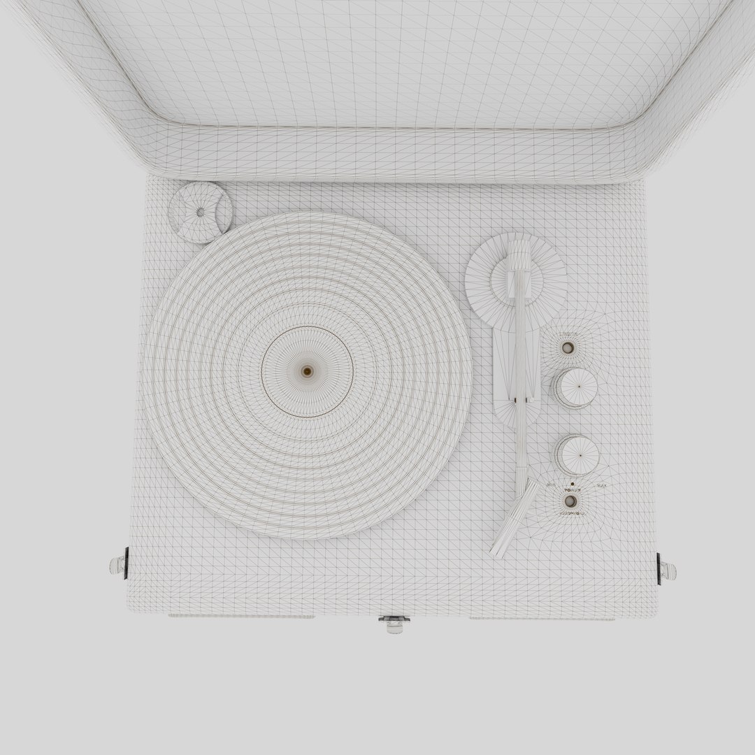 3D Retro Turntable Player With Vinyl Record Model - TurboSquid 2211144