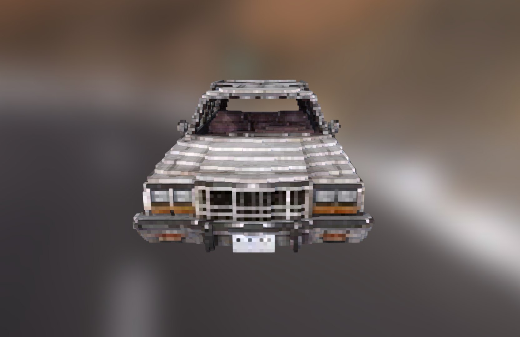 Voxel American Car 3d Model