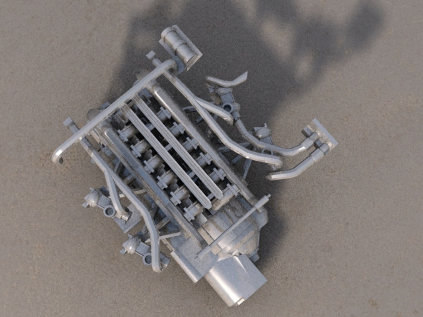 car motor - complex 3d model