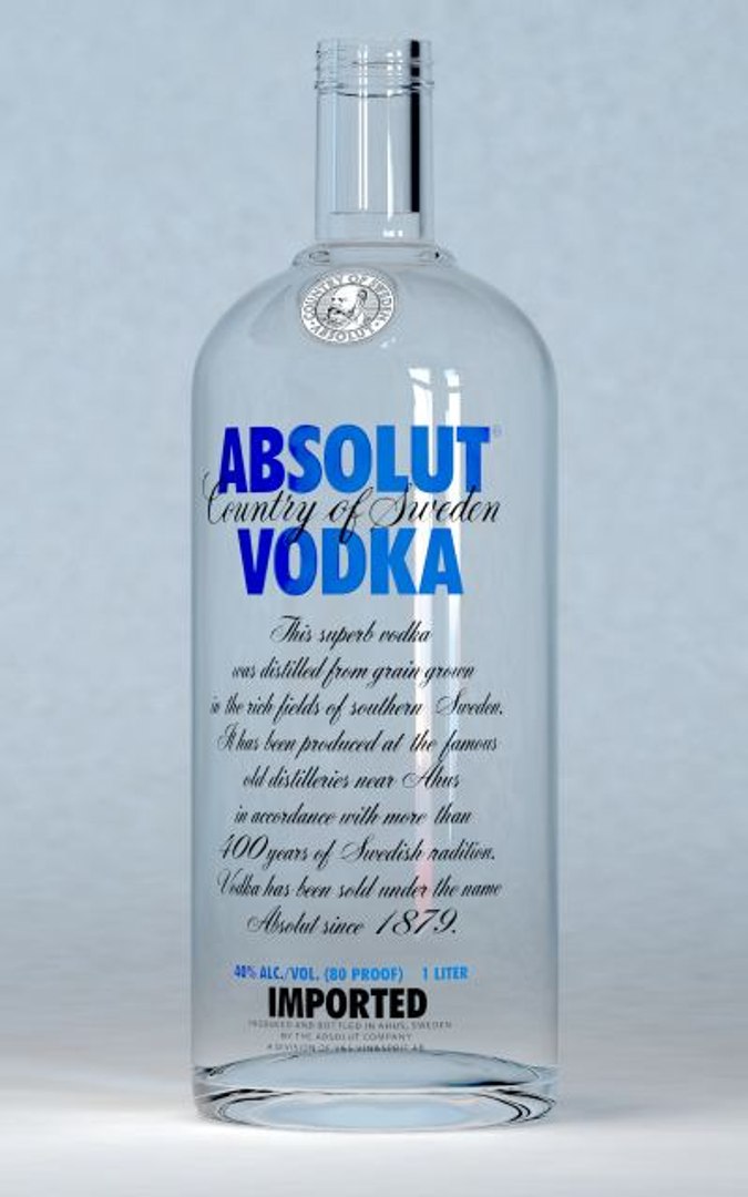 Realistic Absolut Vodka Bottle Cap 3d Max