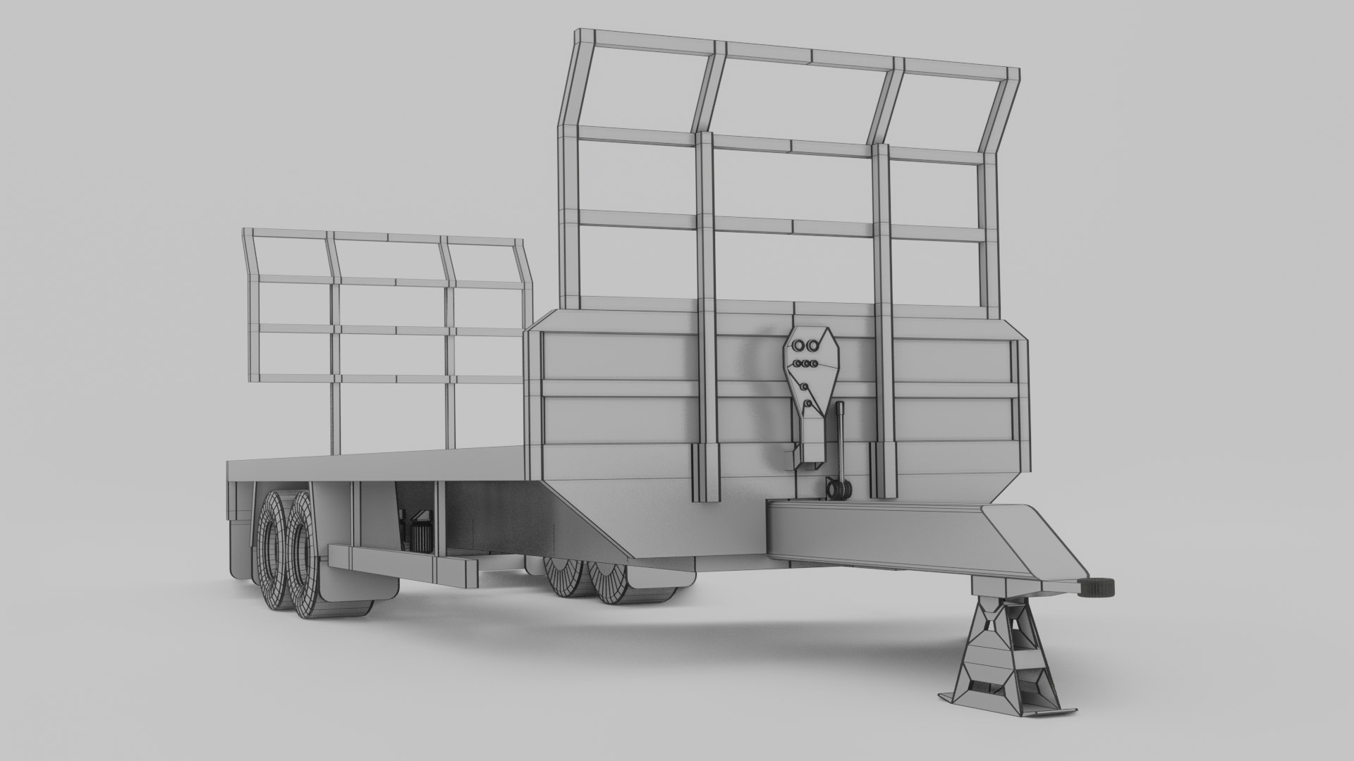 3D Agricultural Trailer Low-poly 3D model - TurboSquid 1864926