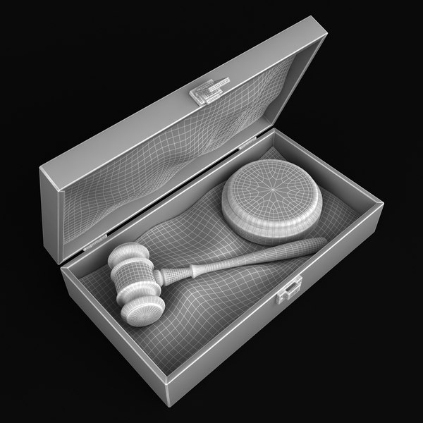 3d law gavel set model