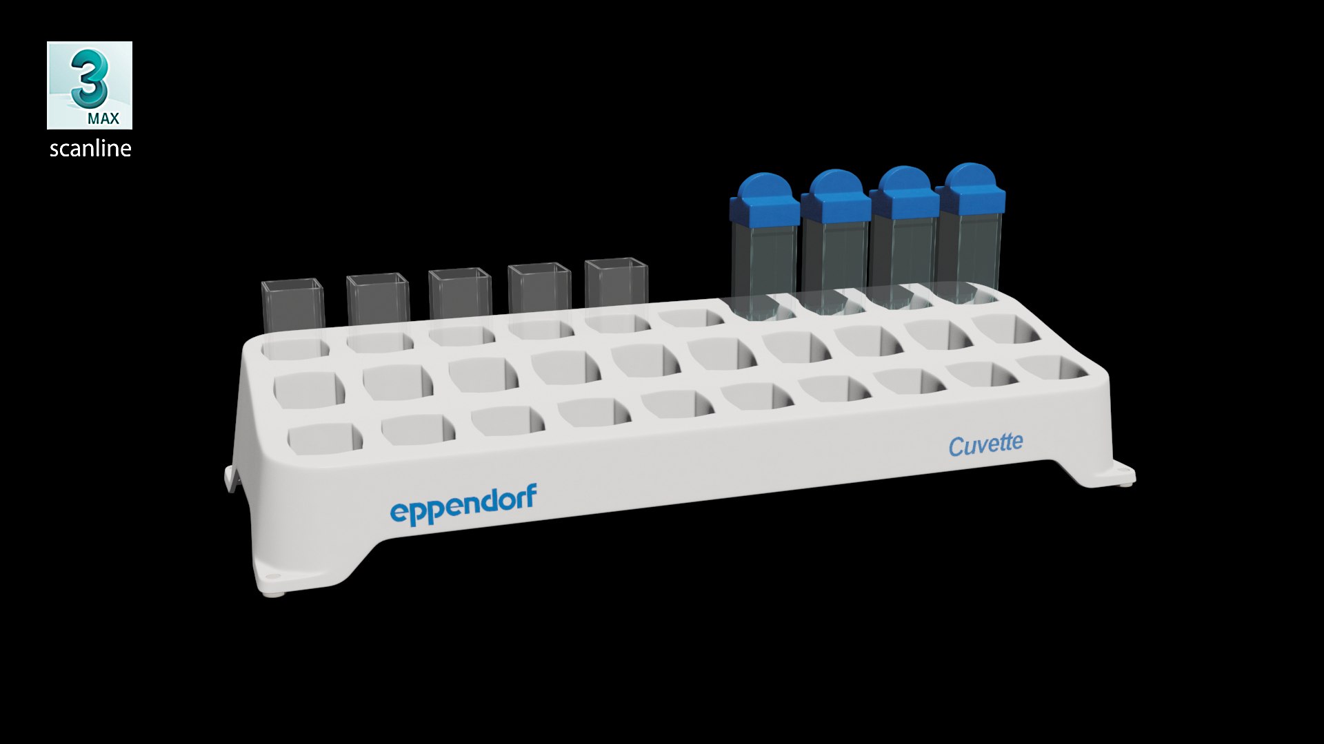 3D Model Eppendorf Tube Rack Cuvette - TurboSquid 1458475