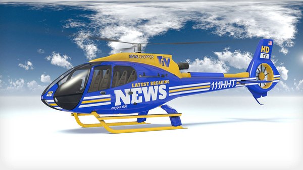 Helicopter EC130-H130 - game ready - news chopper skin 01 3D 모델 ...