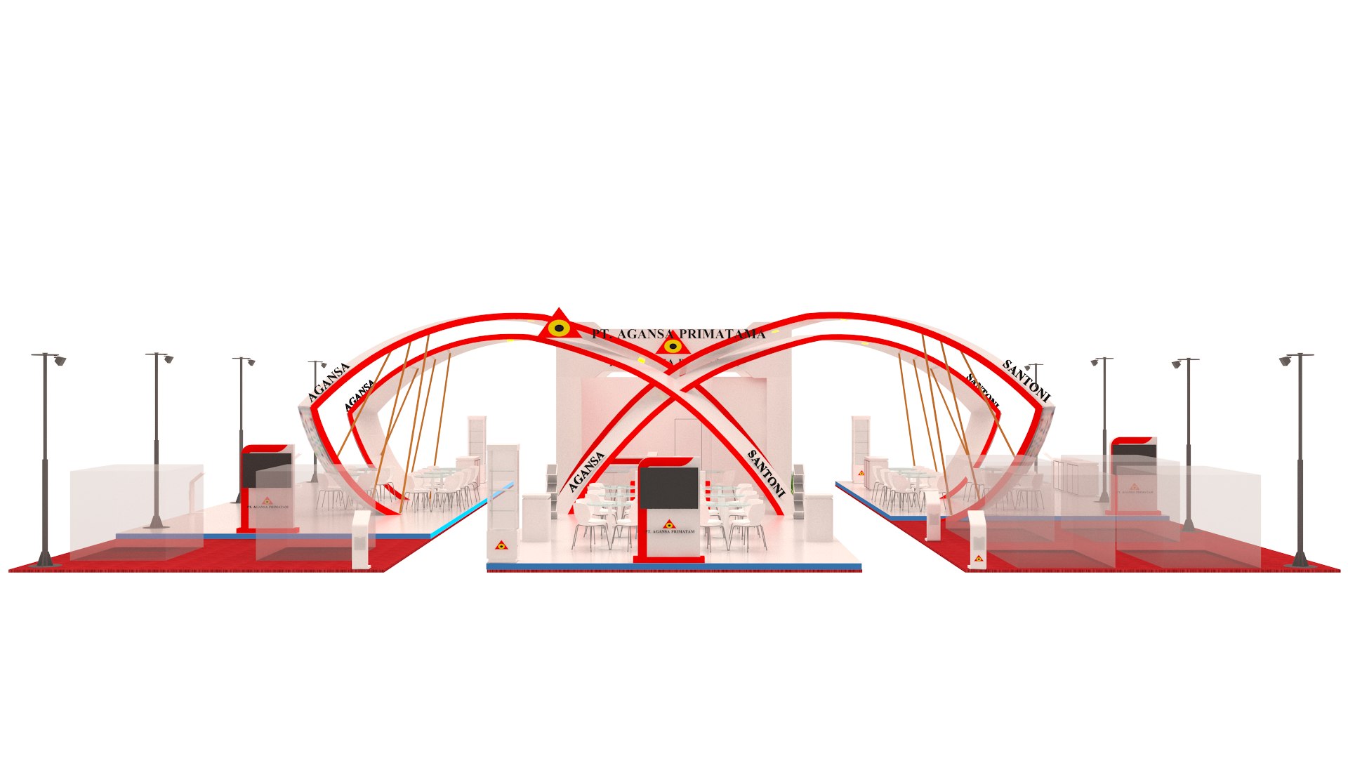 3D Booth Exhibition Design Size 21x6 m open side - TurboSquid 1775102