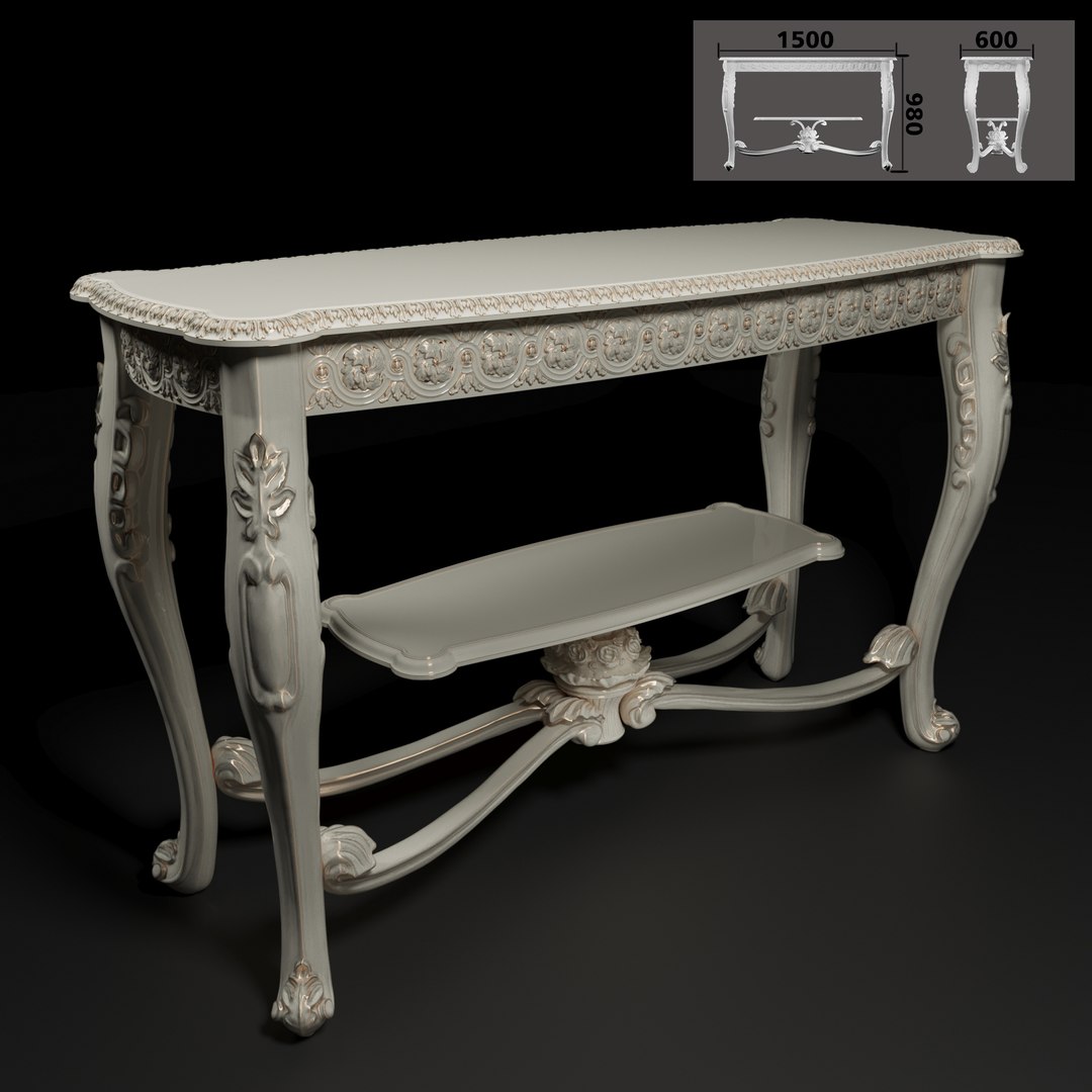 Carved Bar Table 3D Model - TurboSquid 1219673