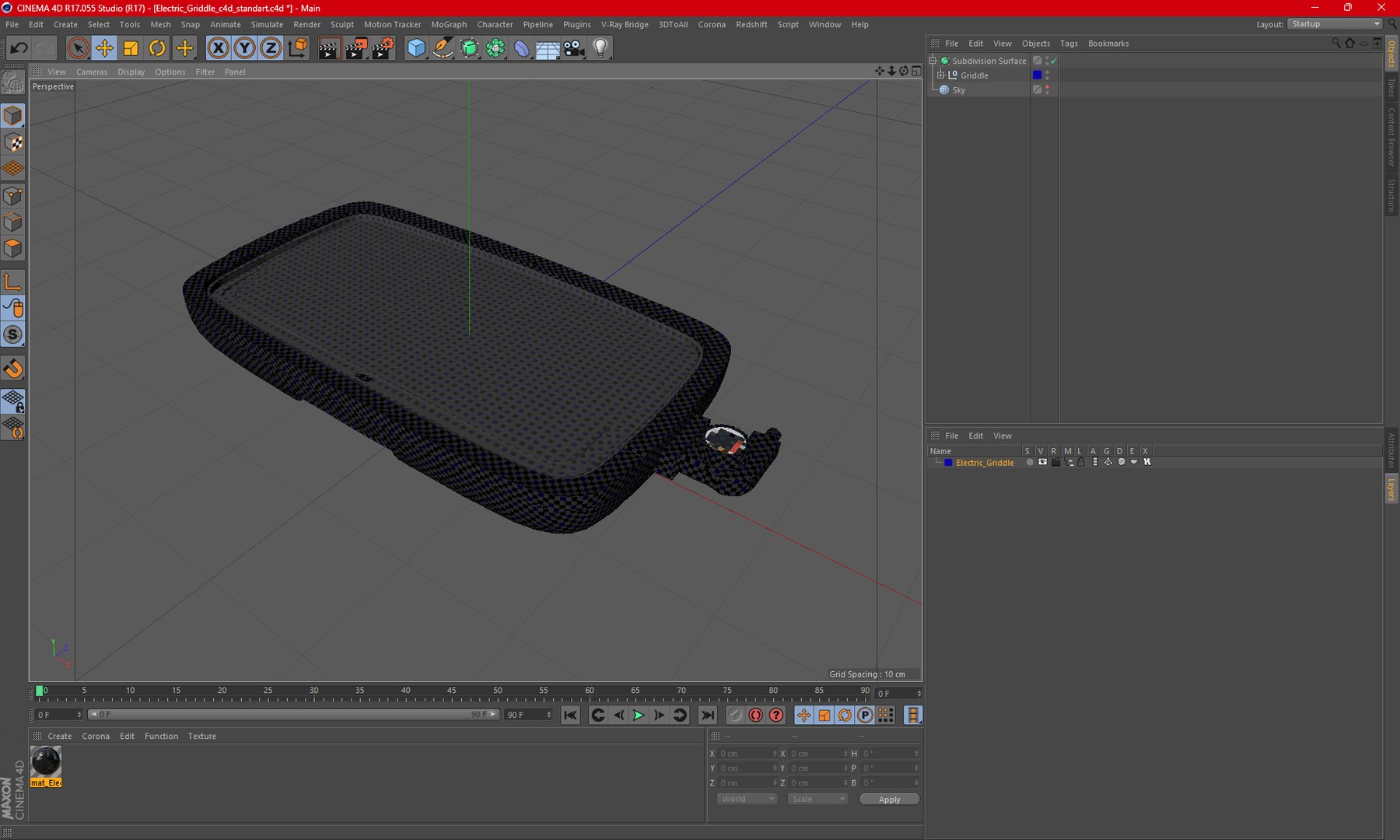 Electric Griddle 3D Model - TurboSquid 2194525