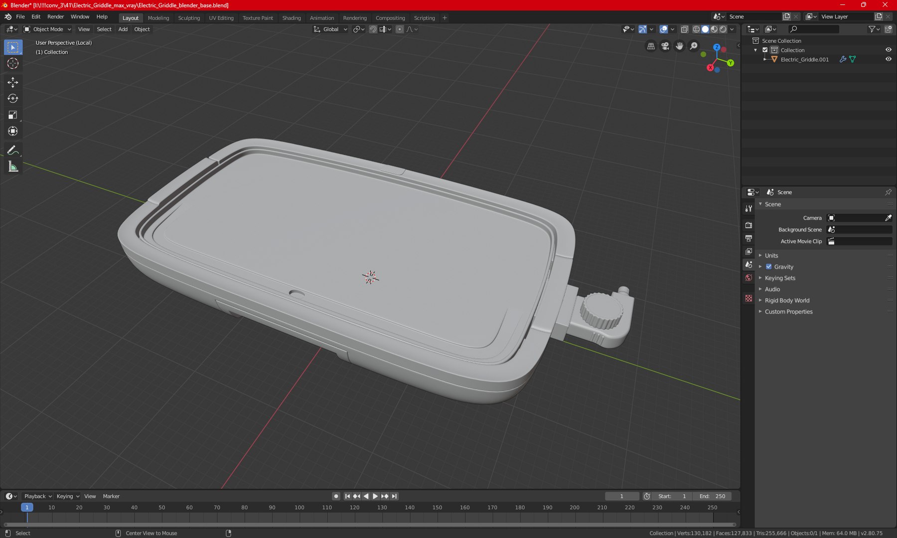 Electric Griddle 3D Model - TurboSquid 2194525