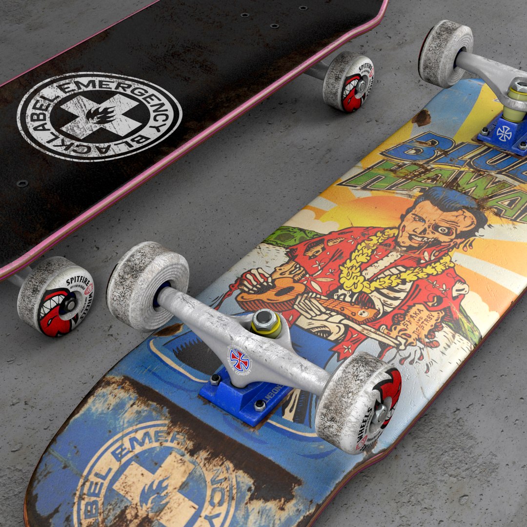 Hawaiian Pool Complete Skateboard 3d Max