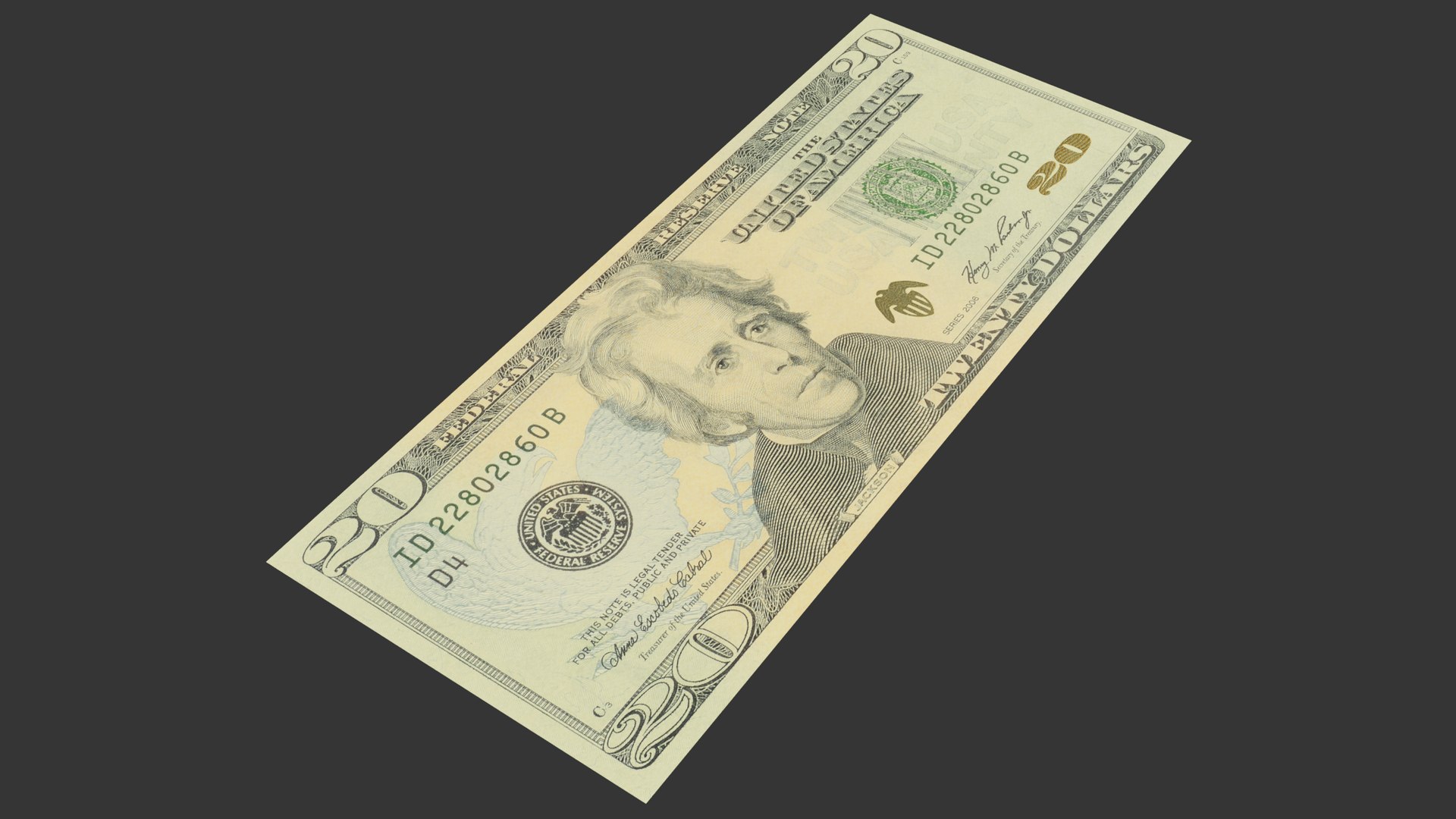 Dollar Bill 3D Model - TurboSquid 1534353