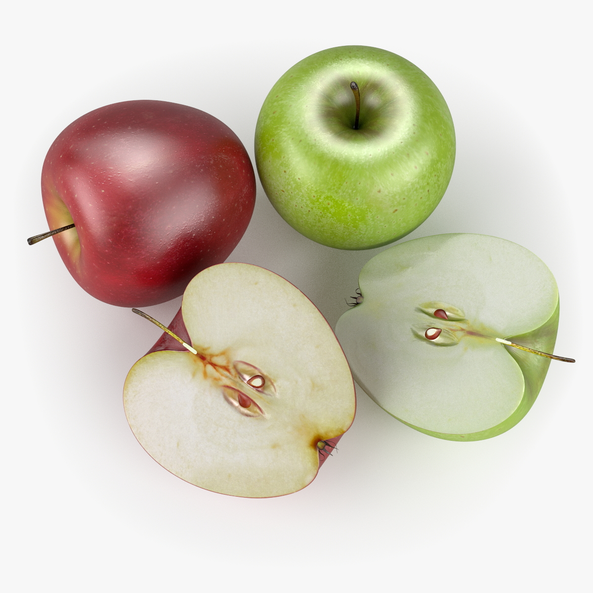 3d realistic apple fruit real model