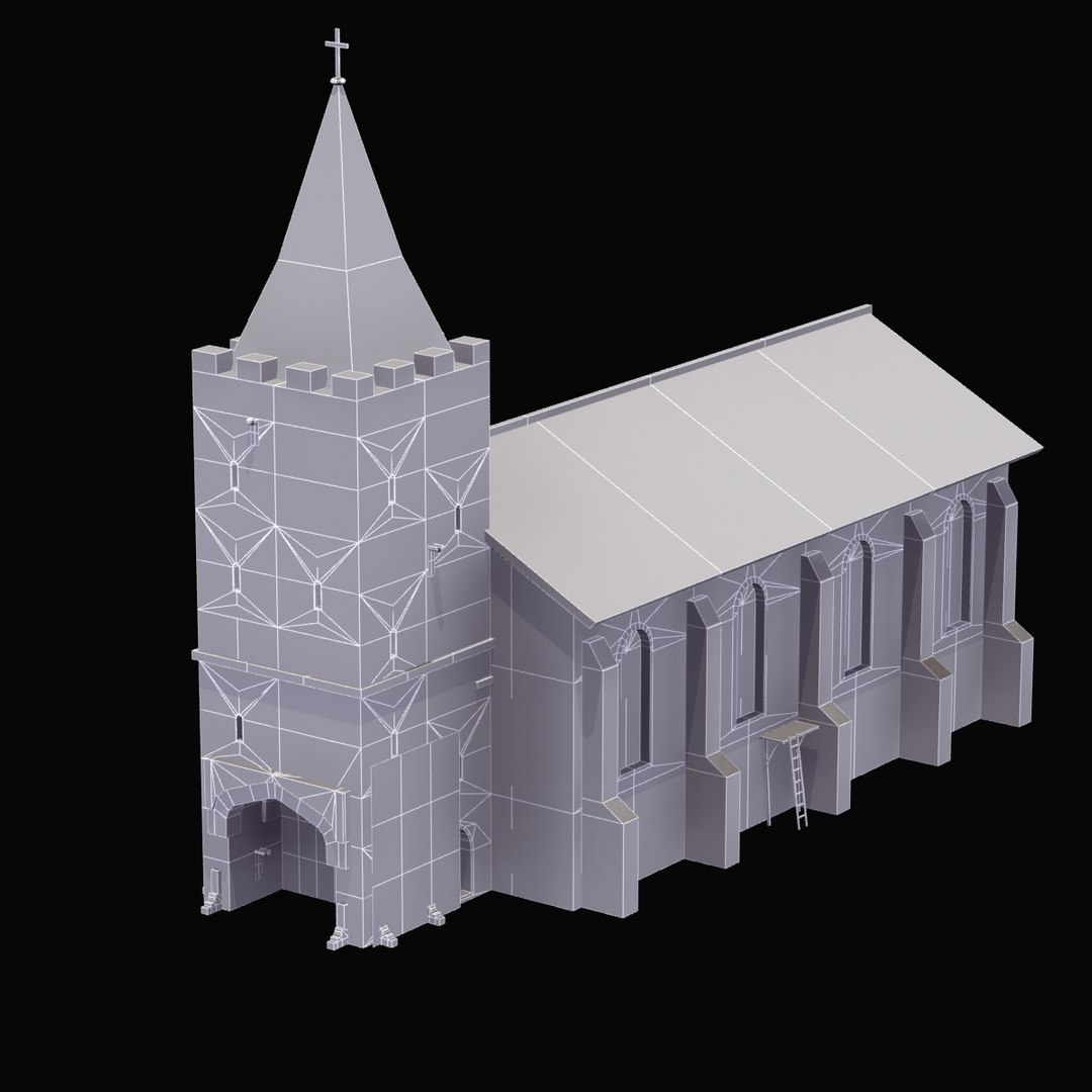 Old Medieval Church 3d Model