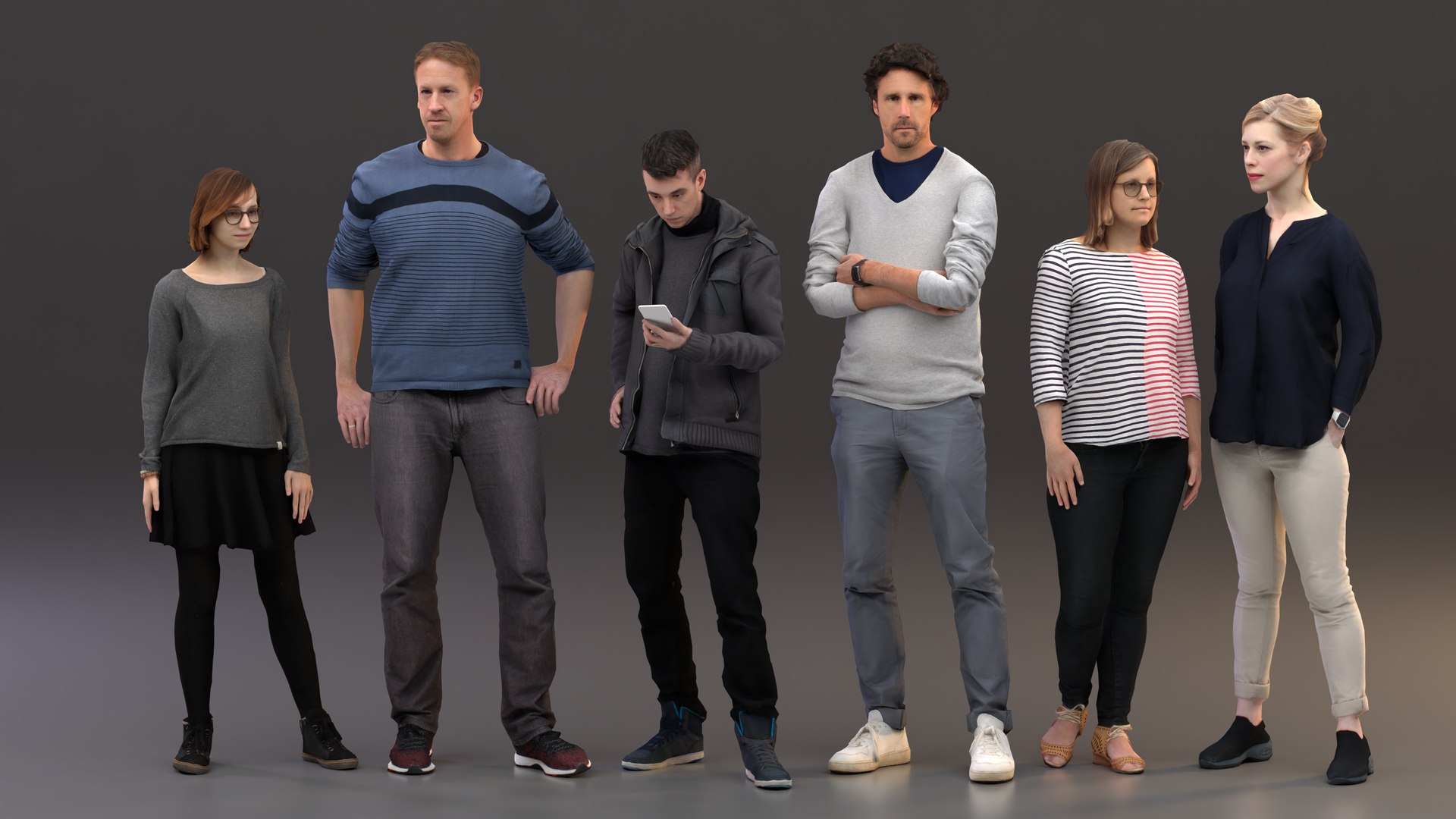 3D Rigged Animate Crowd Model - TurboSquid 1431937