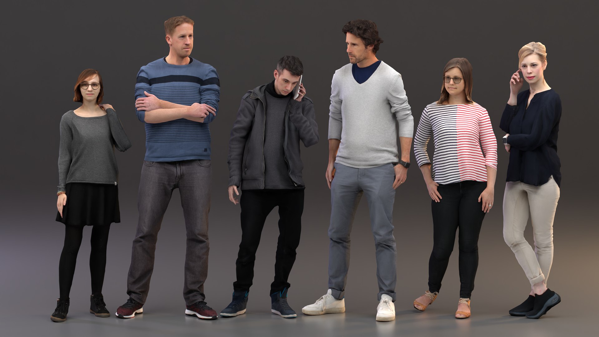 3D Rigged Animate Crowd Model - TurboSquid 1431937