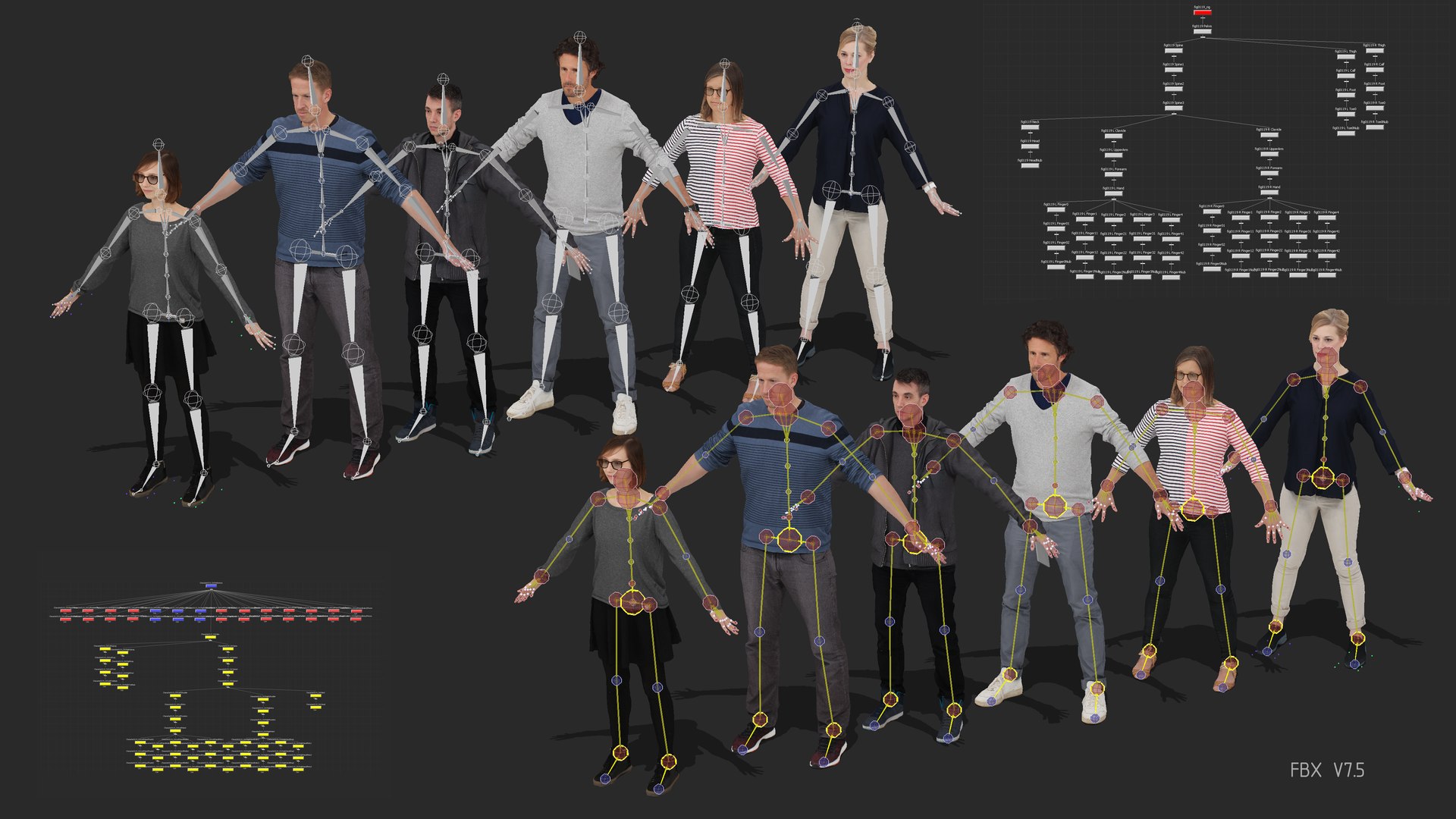 3D Rigged Animate Crowd Model - TurboSquid 1431937
