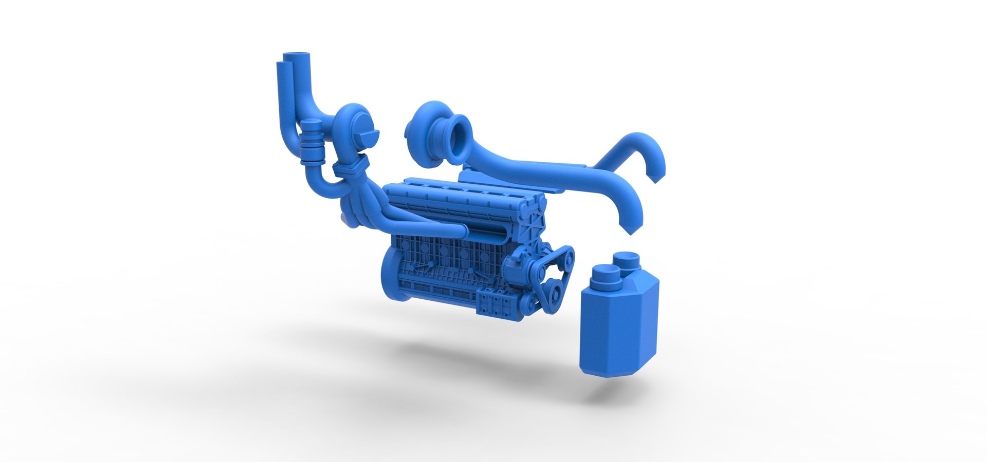 Diecast Engine Of Uphill Sand Racing Dragster Scale 1 To 25 3D ...