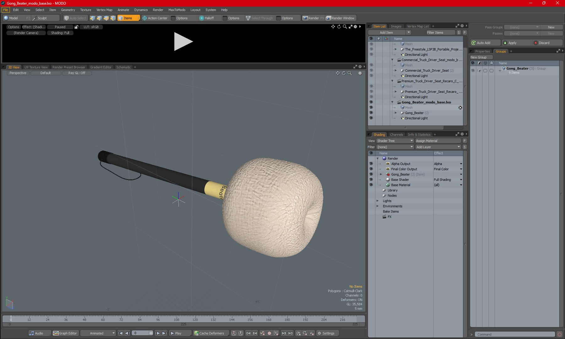 Gong Beater Model - TurboSquid 2180880
