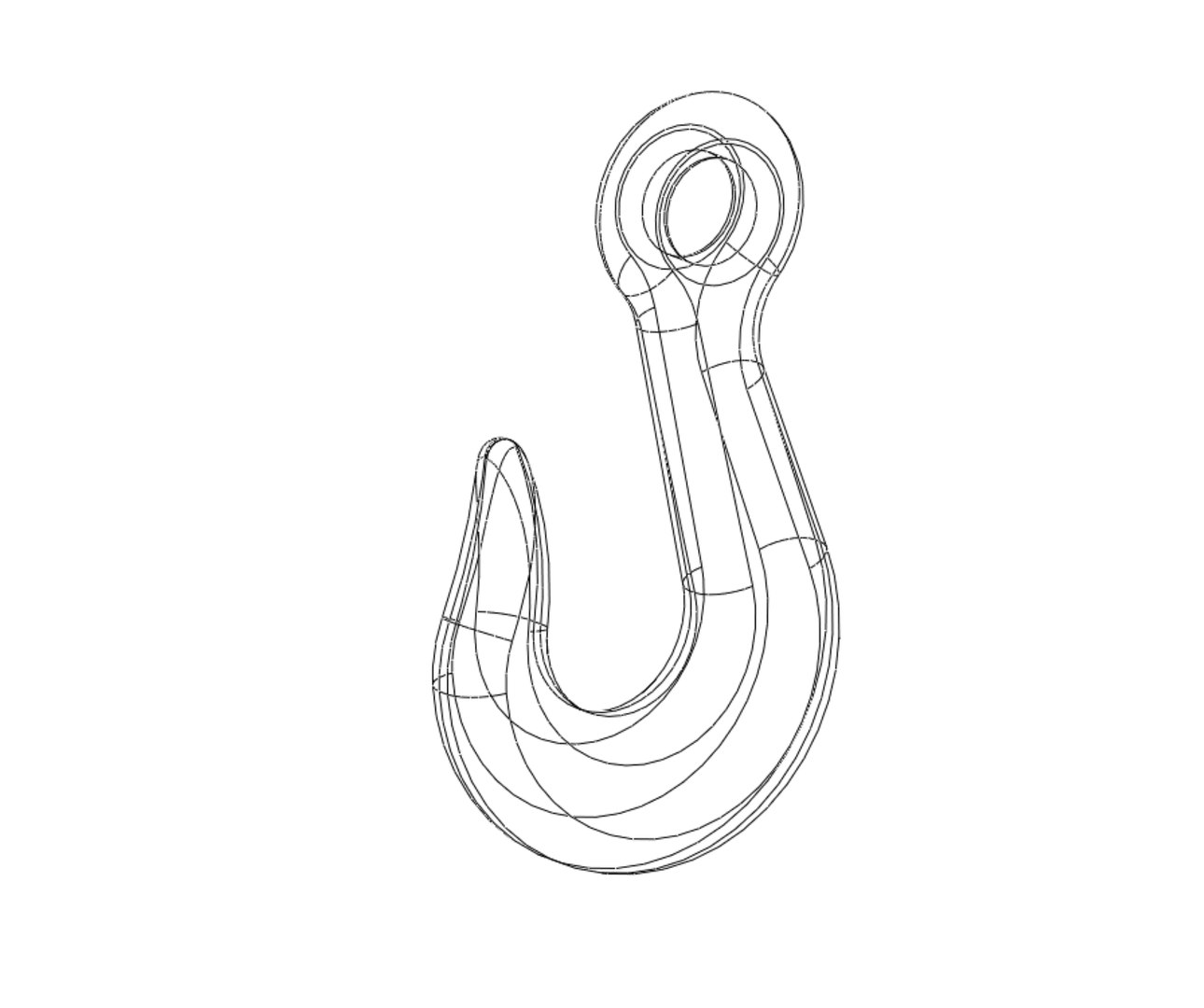 STANDARD EYE HOOK FORGED SINGLE LIFTING CRANE HOOKS HOIST TON 3D Model ...