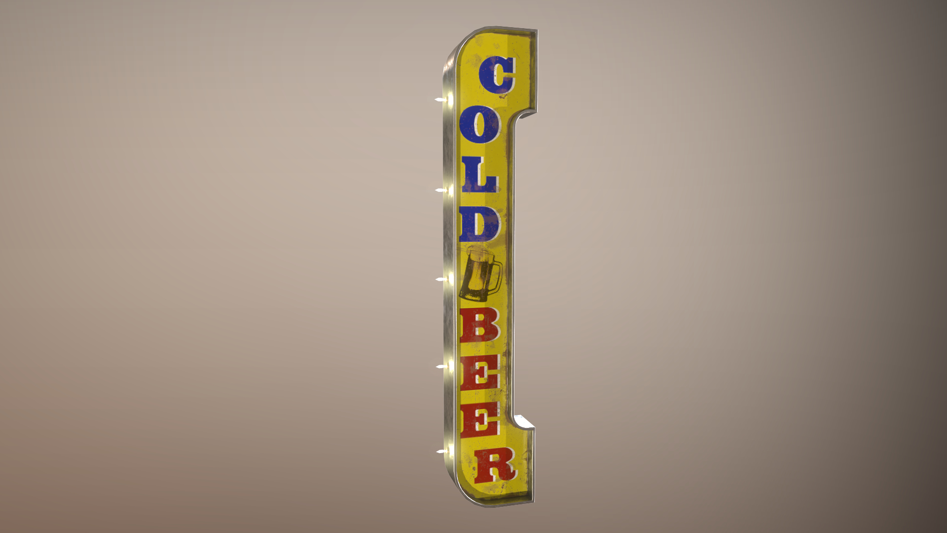 The COLD BEER Sign Model - TurboSquid 1938776