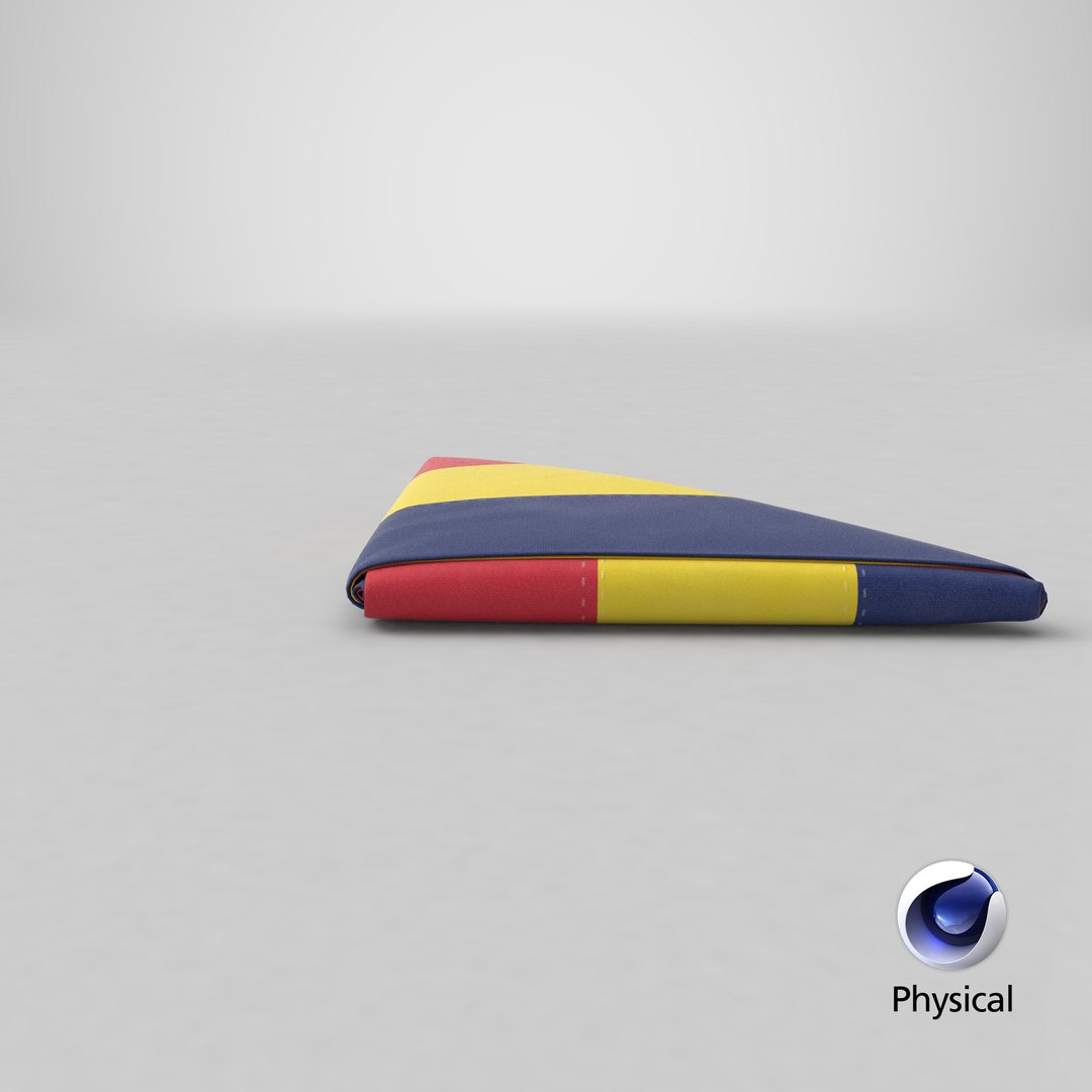 Flag Folded Triangle Chad 3D Model - TurboSquid 1617504