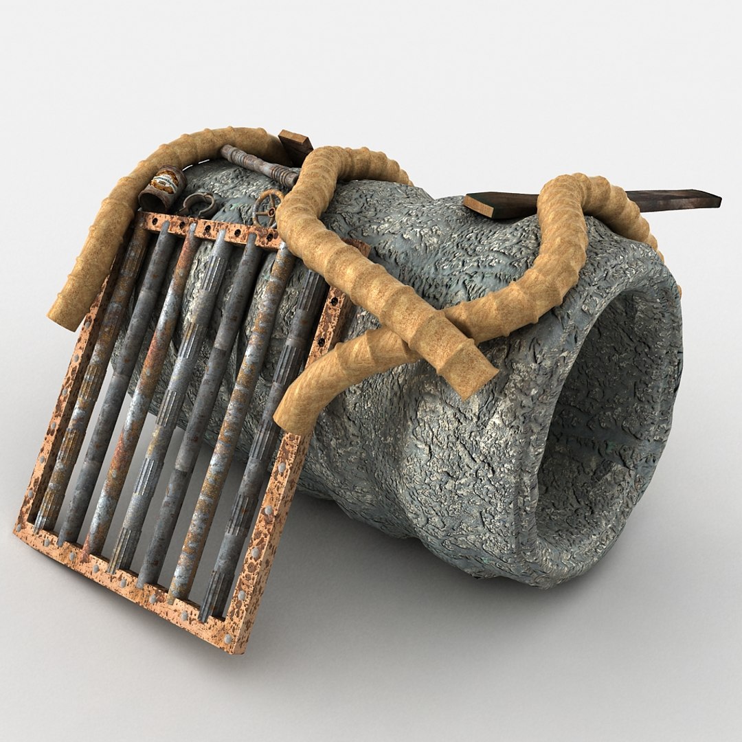 junk concrete tube 3d model