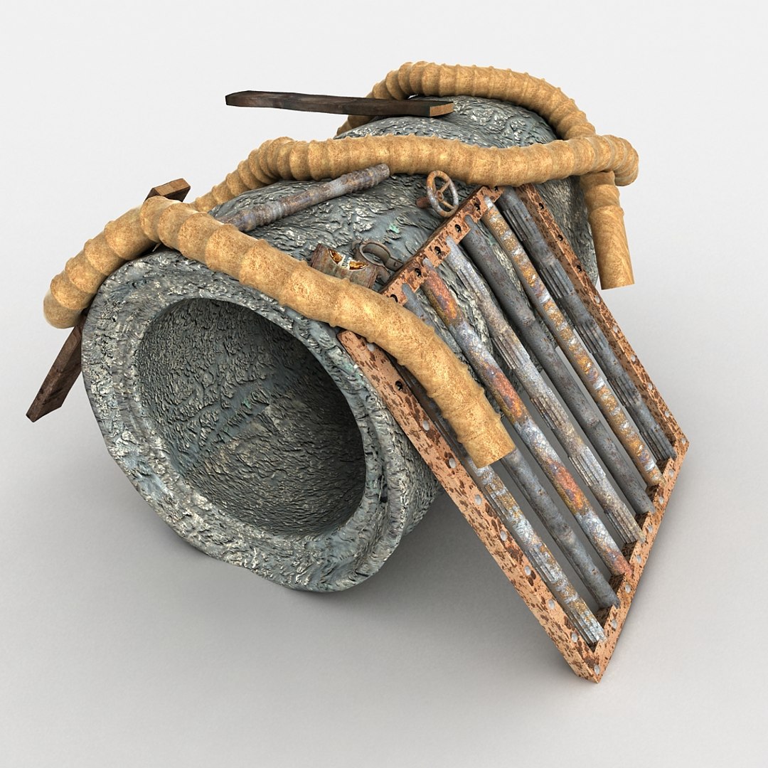 junk concrete tube 3d model