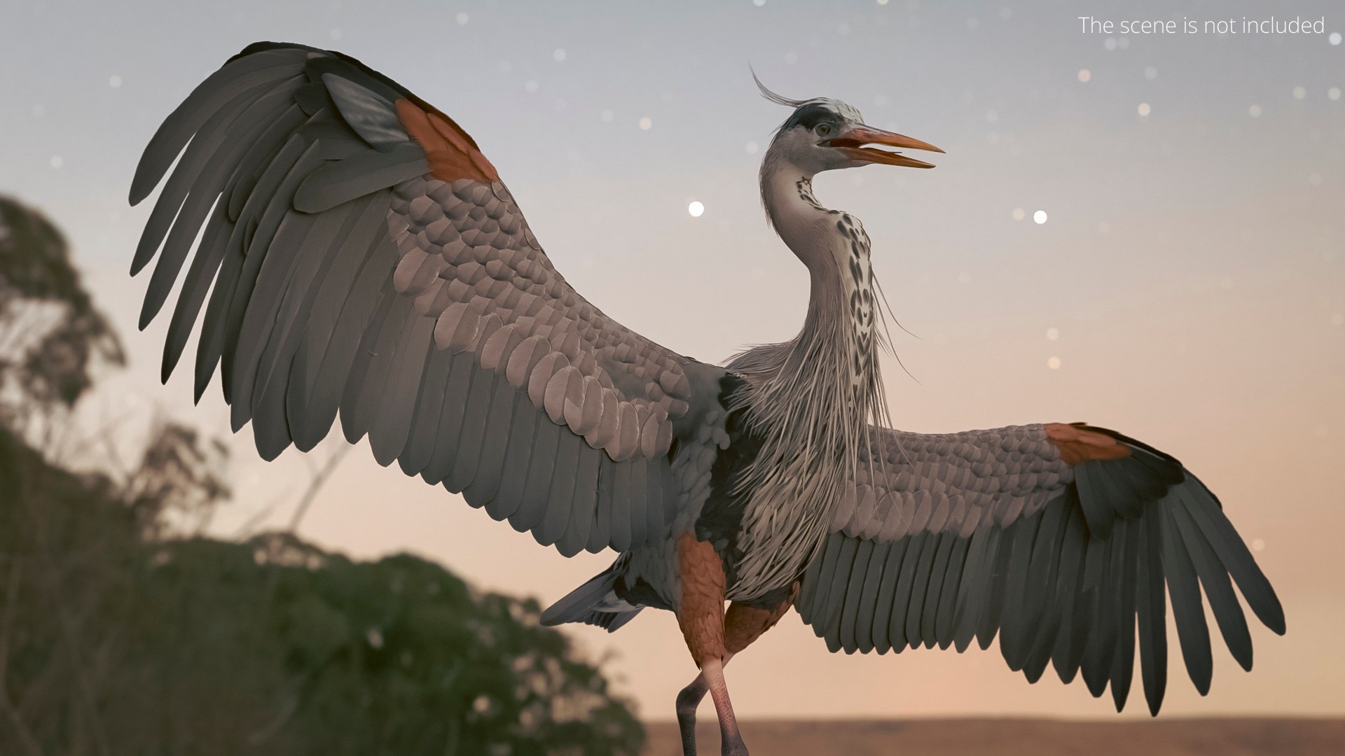 Realistic Great Blue Heron Animated Rigged For Blender Model ...