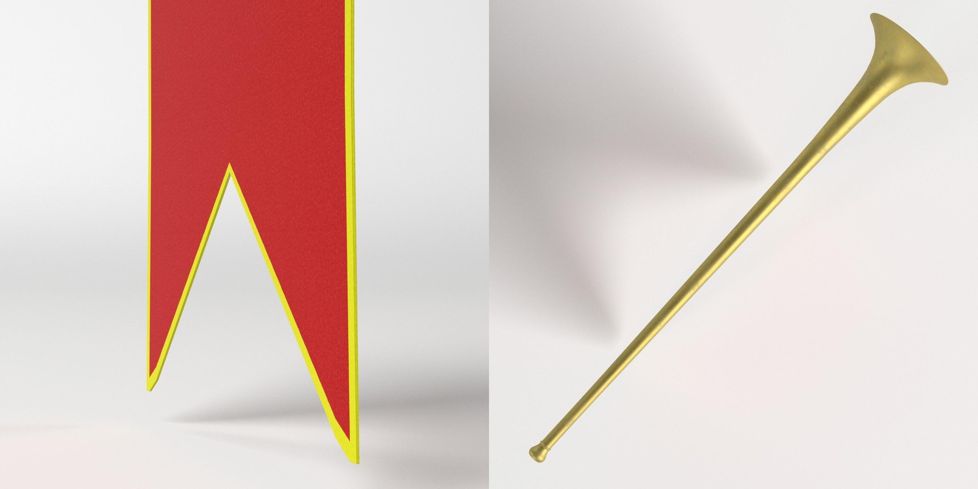 3D Small Medieval Trumpet Banner - TurboSquid 1423324